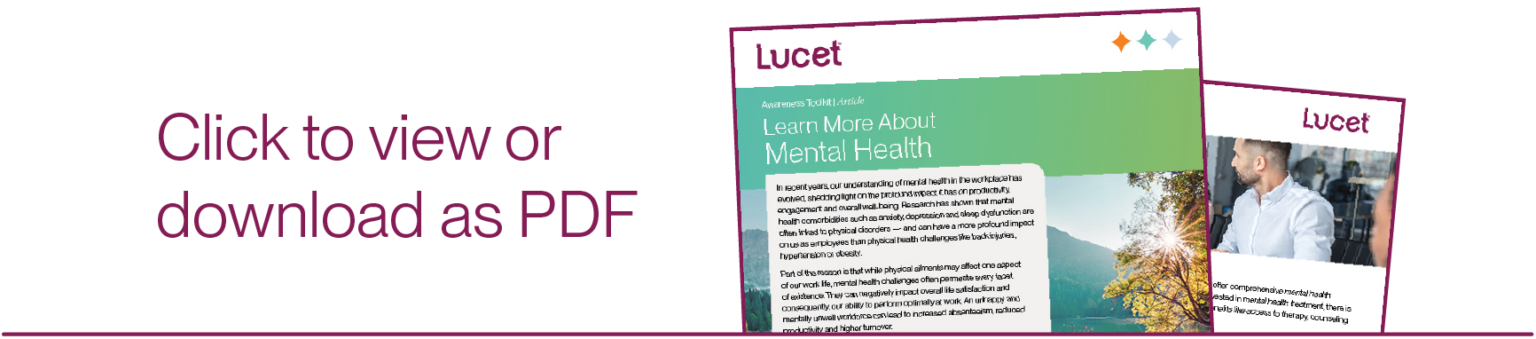 Emphasizing Mental Health at Work | Lucet